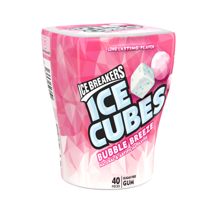 Ice Breakers Ice Cubes Bubble Breeze Sugar Free Gum 40 Pcs(Best Before