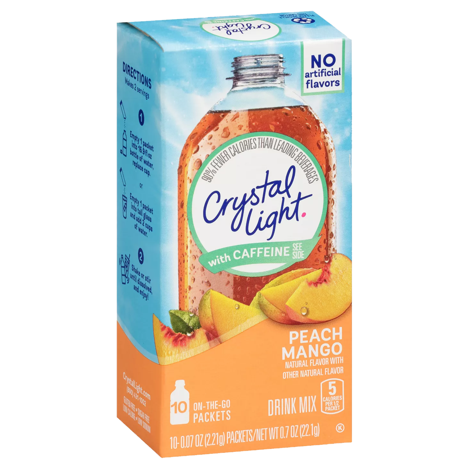 Crystal Light On The Go Peach Mango Drink GREEN TEA Mix 22.1g