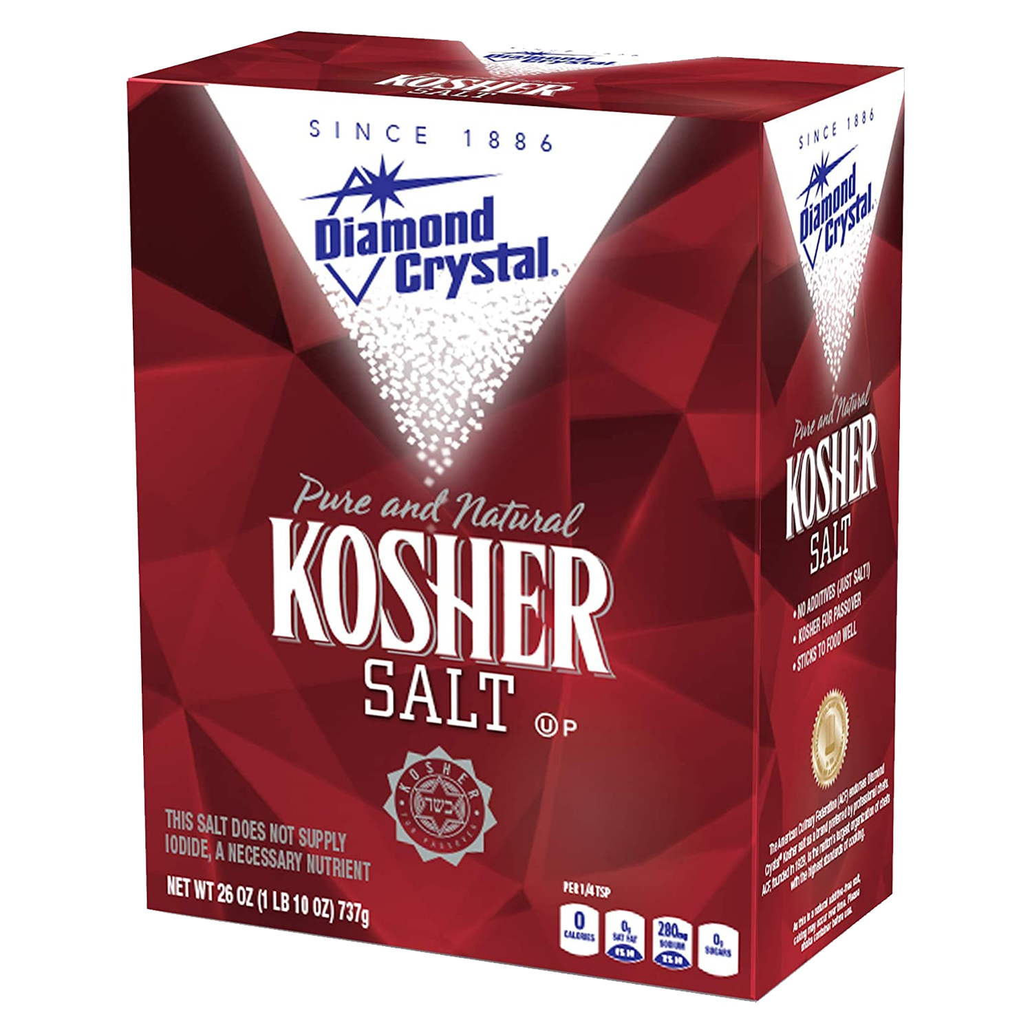 Diamond Crystal Pure and Natural Kosher Salt 737g